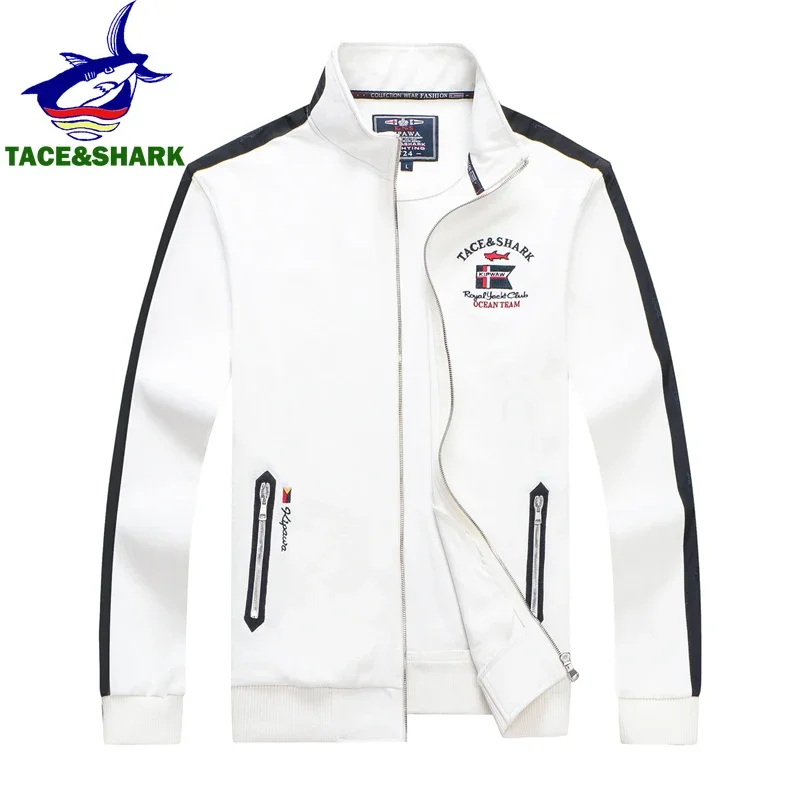 TACE-SHARK-Fashion-Brand-Shark-Solid-Color-Embroidery-Jackets-Zipper ...