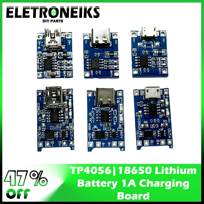 Charging-Board-18650-TP4056-Mini-Micro-Type-c-USB-5V-1A-Li-ion-Battery ...