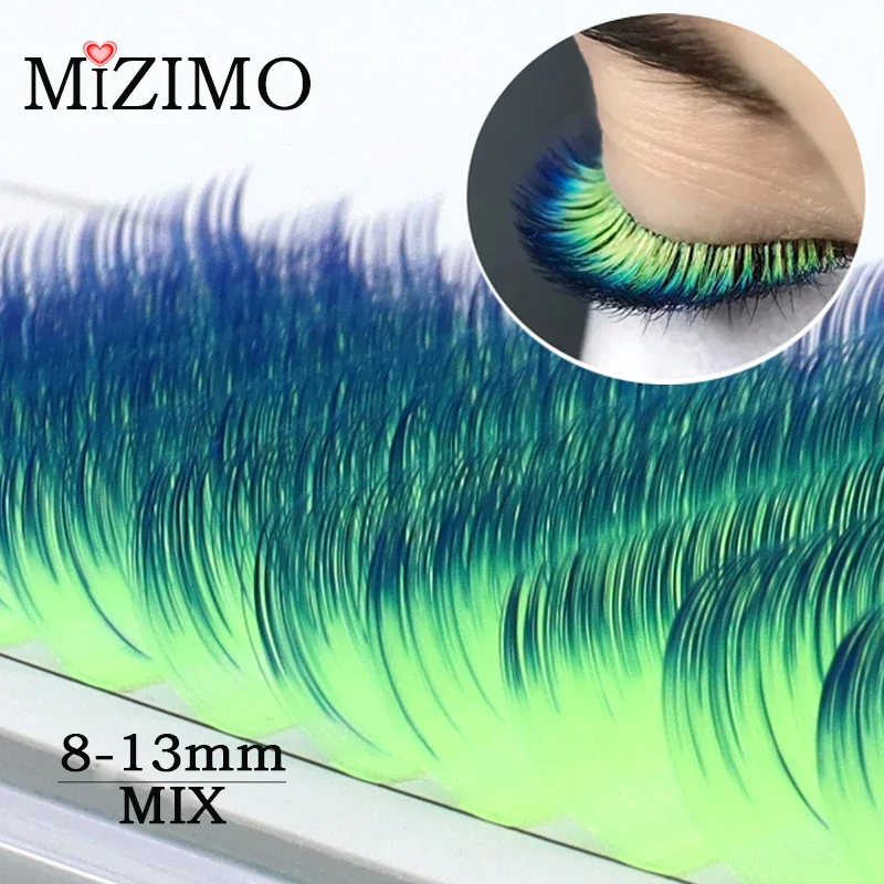 Color-Single-Grafted-False-Eyelashes-Mixed-Length-Mixed-Gradient-Color ...