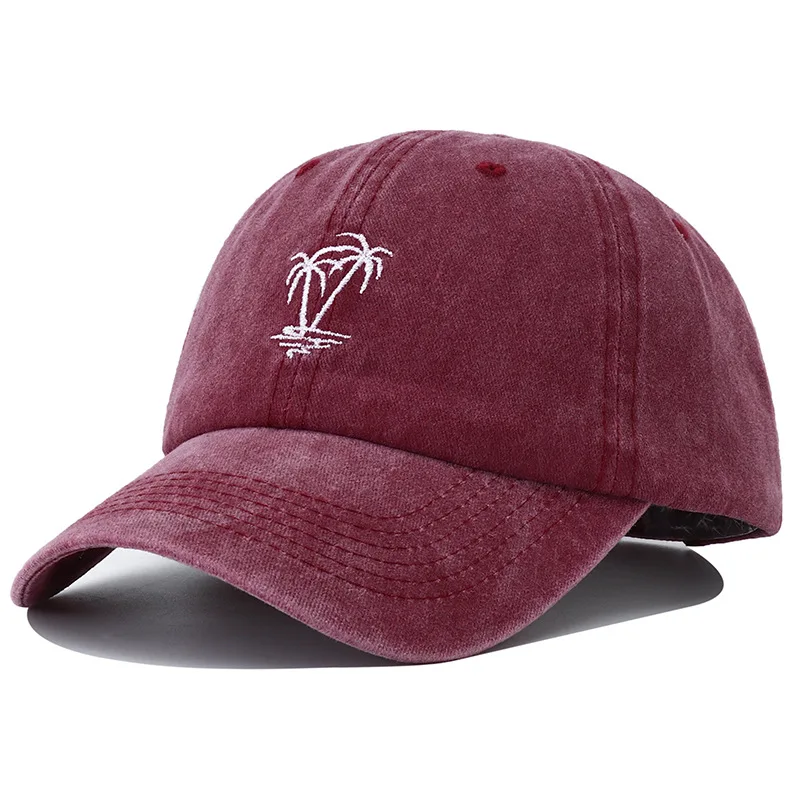2023-New-Designer-Coconut-Tree-Embroidered-Cap-Women-Cotton-Baseball ...