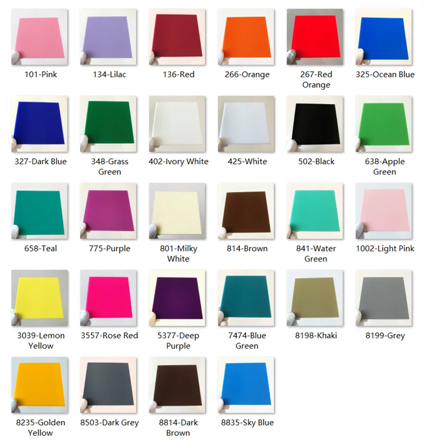 Full-Sets-Of-Pure-Color-Opaque-Acrylic-Sheet-Plexiglass-PMMA-3-0-mm ...