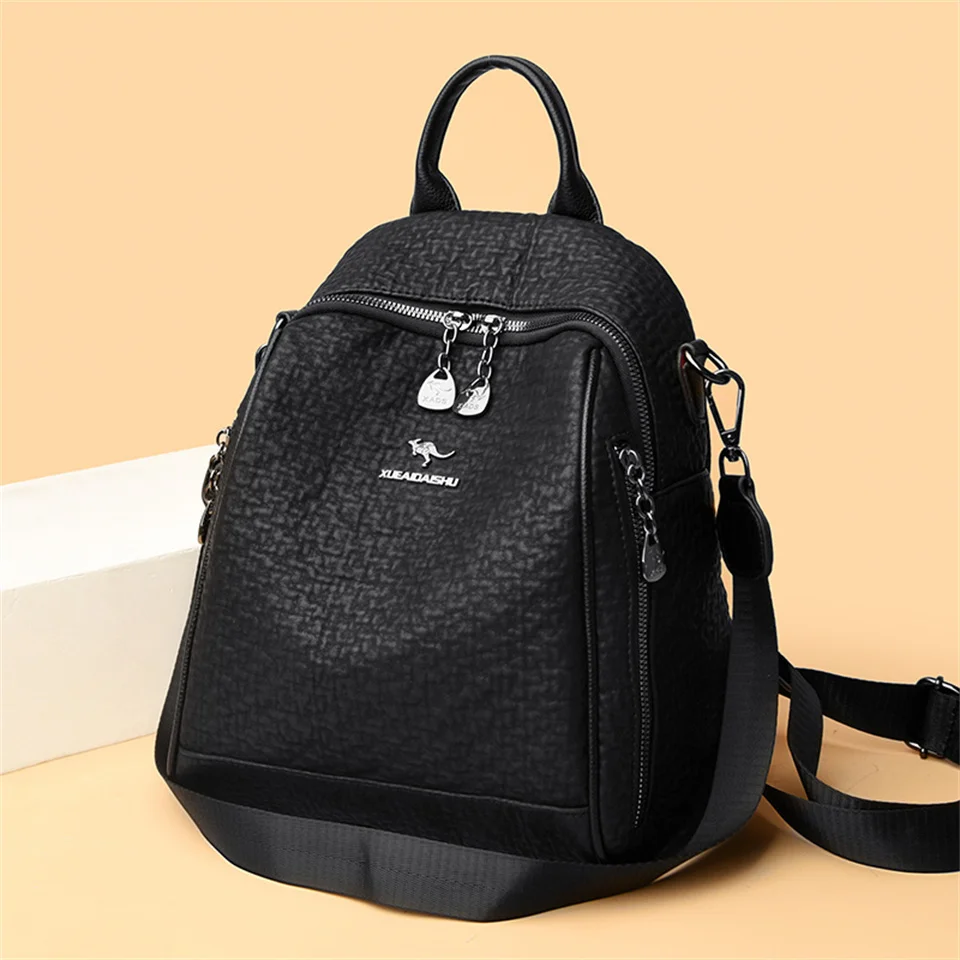 3-In-1-Mochila-Bagpack-Women-Backpack-Soft-Leather-Backpack-Female ...