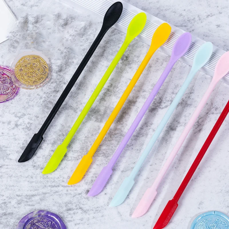 1 Set Long Handle Makeup Spatulas Jam Double-head Scraper Product ...