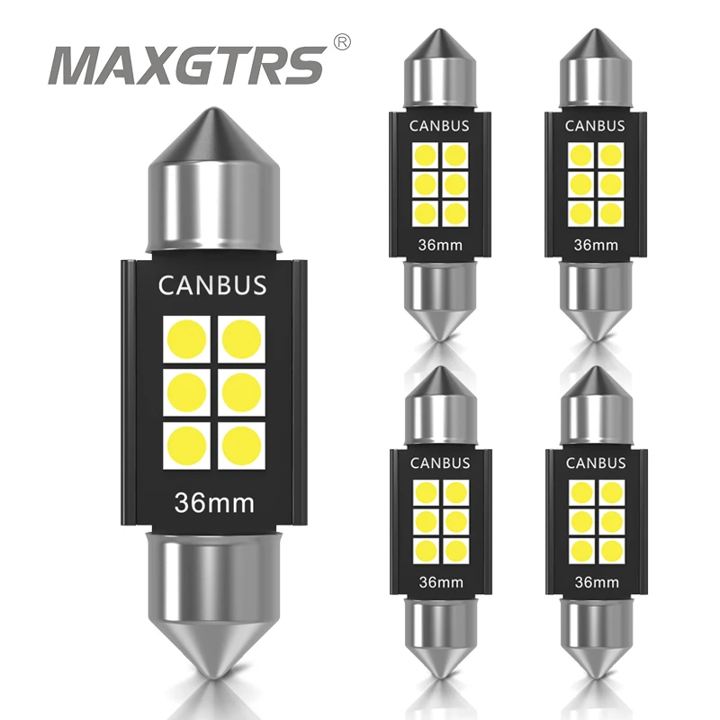 5x C5w Led Bulb Canbus Festoon C10w Dome Lamp Reading Lamp Car Interior ...