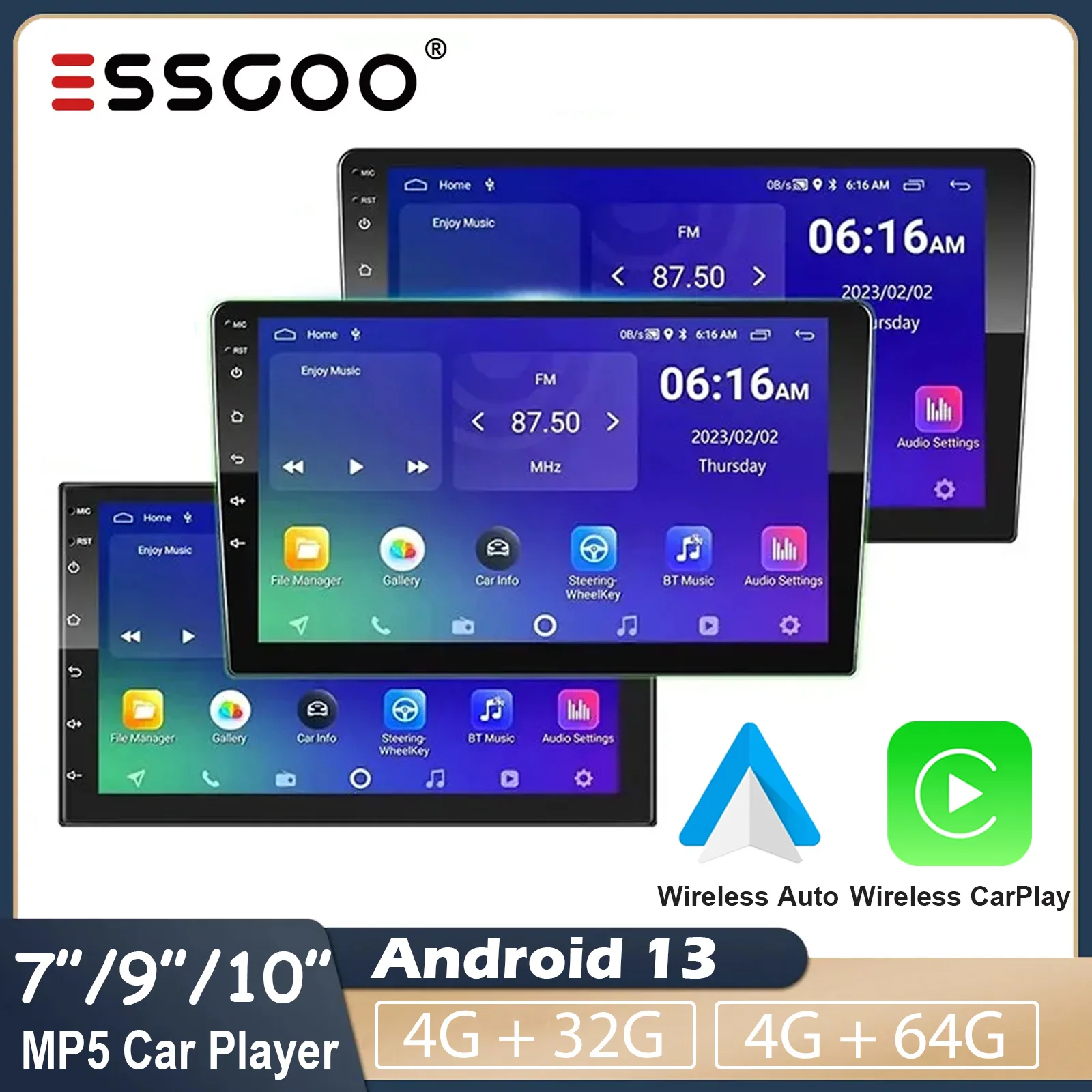 Essgoo-android-13-autoradio-2-din-apple-carplay-automotive-multimedia ...
