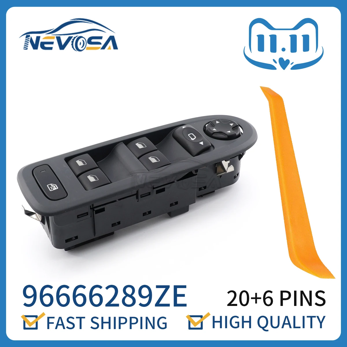 Nevosa-96666289ZE-Electric-Power-Window-Control-Switch-For-Peugeot-208 ...