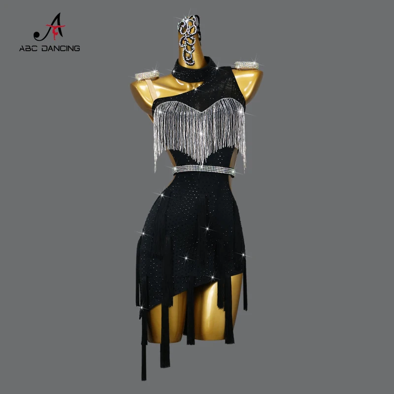 Black-Latin-Dance-Clothes-Performance-Cabaret-Woman-s-Party-Dress-Wear ...