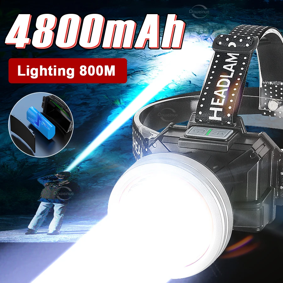 Most-5000LM-LED-Headlamp-Built-in-4800mAh-Battery-USB-Rechargeable ...