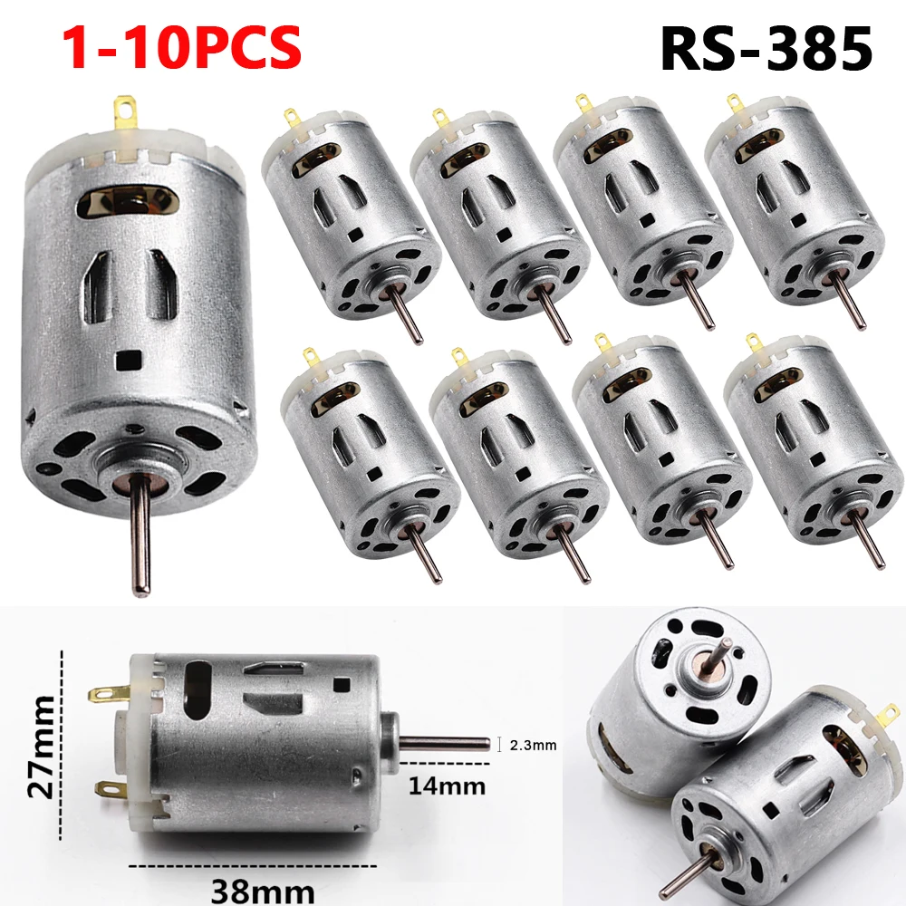 RS-385 12V Brush DC Motor High Speed Micro DC Motor Brushed Metal ...