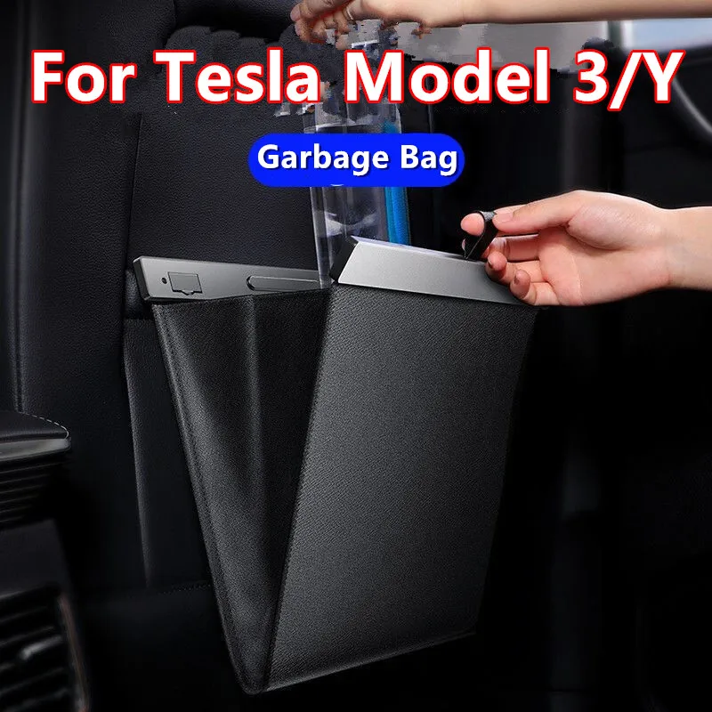 For Tesla Model 3 Y X Car Garbage Bag Waterproof Magnetic Adsorption ...