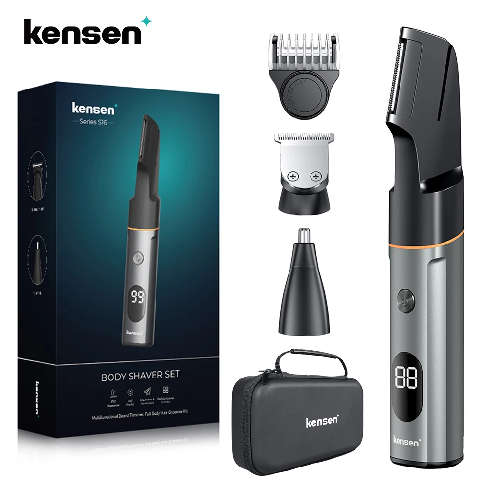 kensen 3 In 1 Professional Body hair shaver Kits Beard Trimmer IPX6 ...