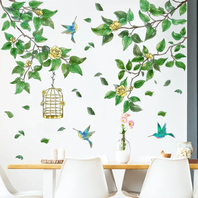 Elegant-tree-branches-and-leaves-birds-bedroom-porch-living-room-home ...