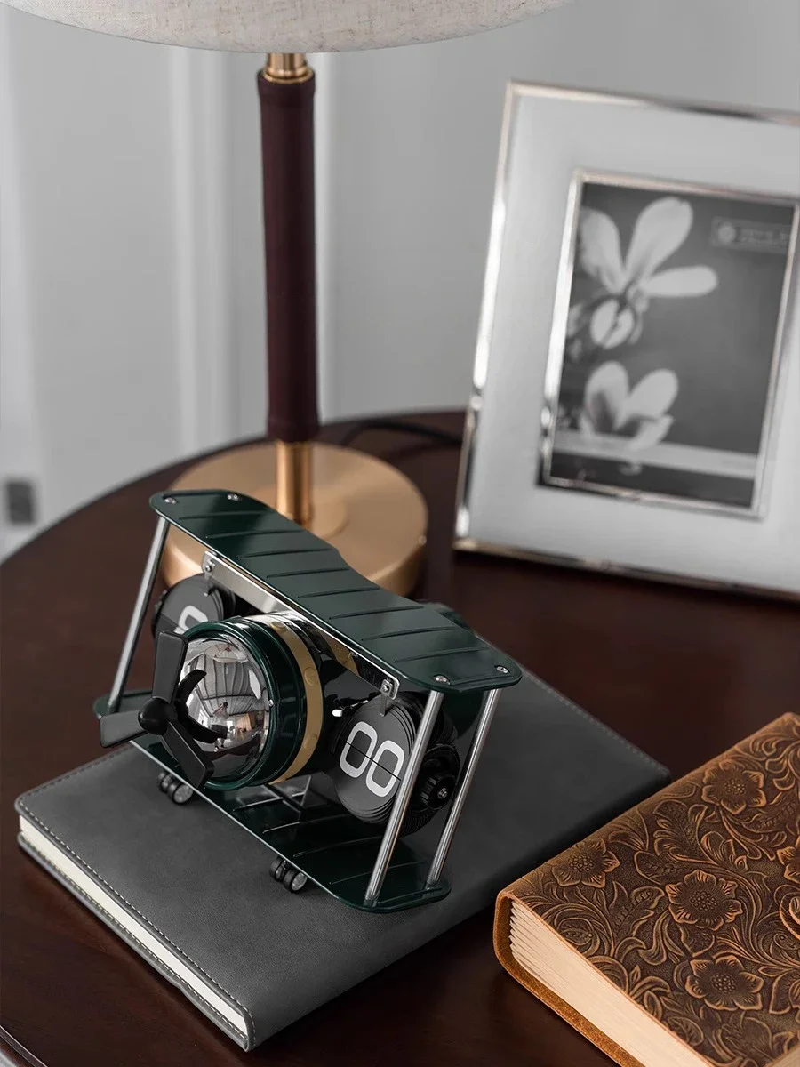 Table-Clock-Retro-Desktop-Flip-Clock-Automatic-Page-Turning-Accessories ...