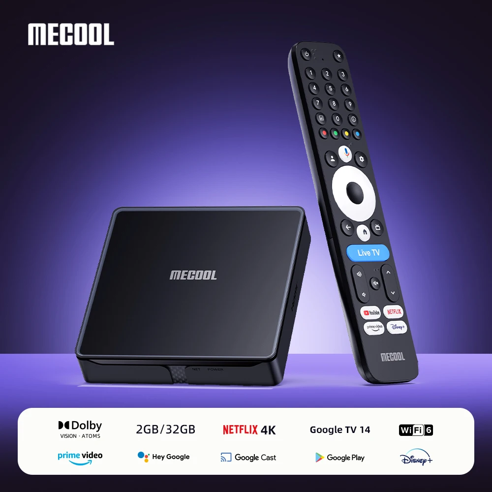 MECOOL MEon1 32GB Netflix 4K Android TV BOX Google TV Dolby Vision 2GB ...
