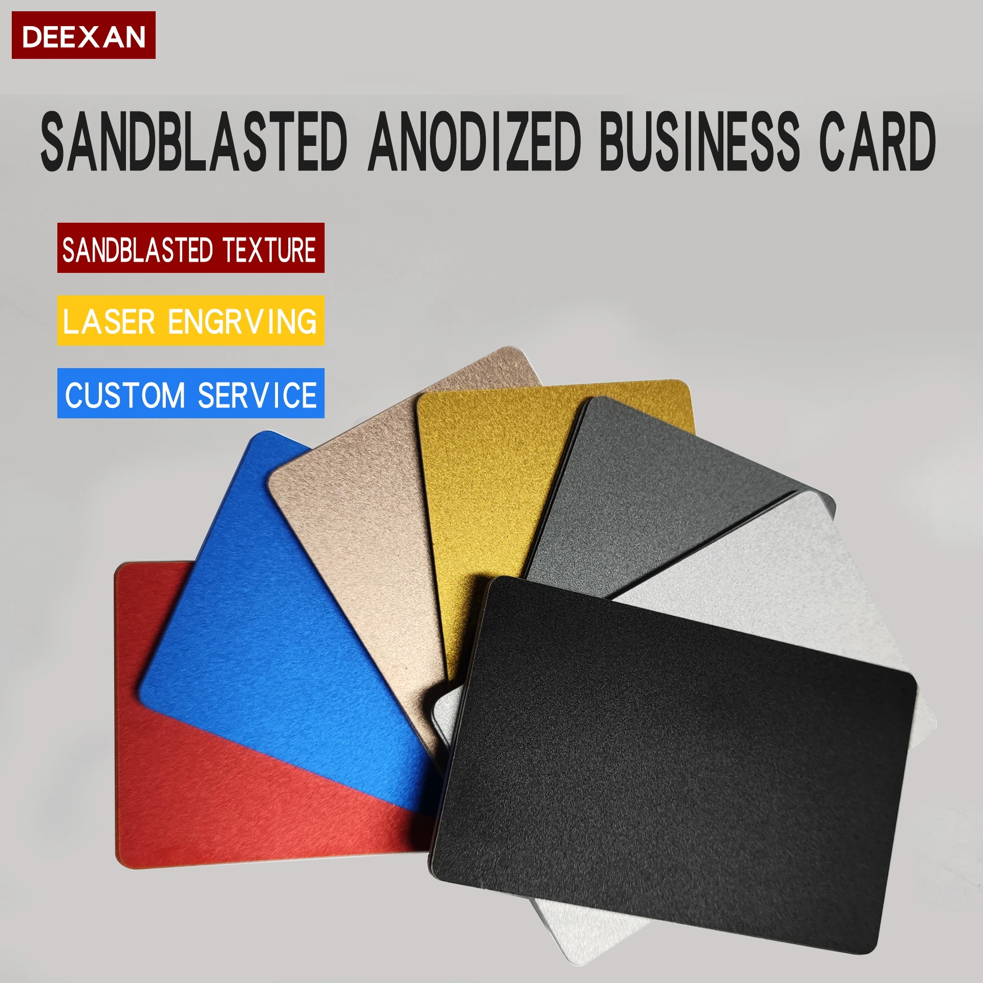 Custom Varies Color Sandblasting Anodizing Aluminum Business Metal Card ...