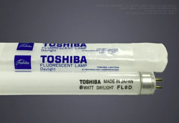 2pcs,TOSHIBA FL8D 8W fluorescent bulb tube,8WATT Daylight 6500K linear lamp