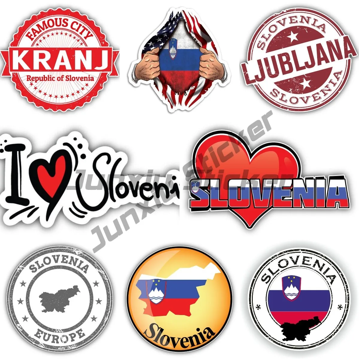 Slovenia-Nnational-Flag-Map-National-Badge-Car-Decal-Slovenian-Sticker ...