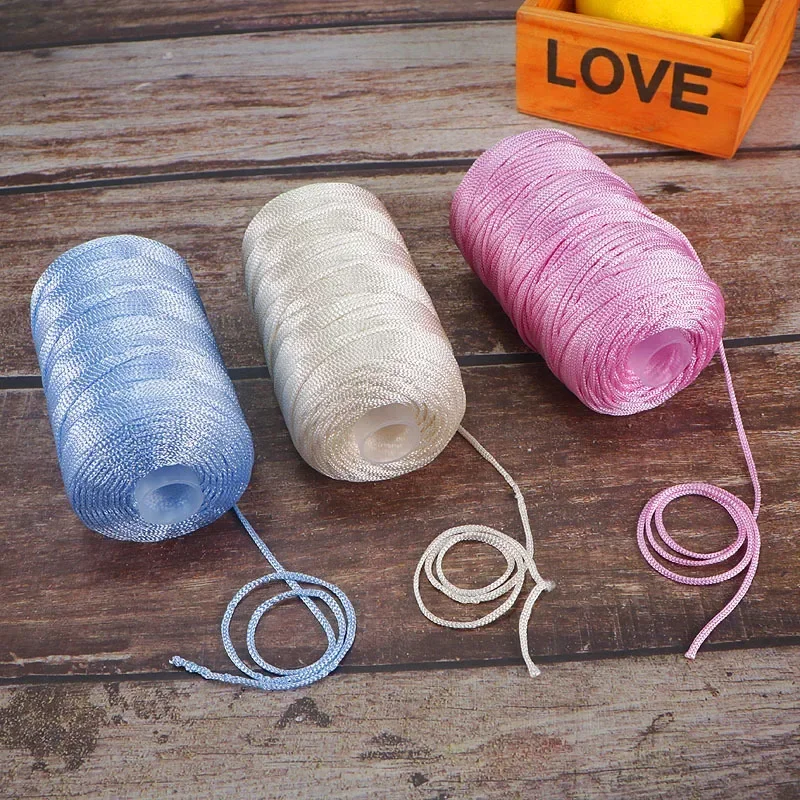 120g 2.5mm Medium Yarn Coarse Ice Linen Bright Silk Hollow Light Body ...