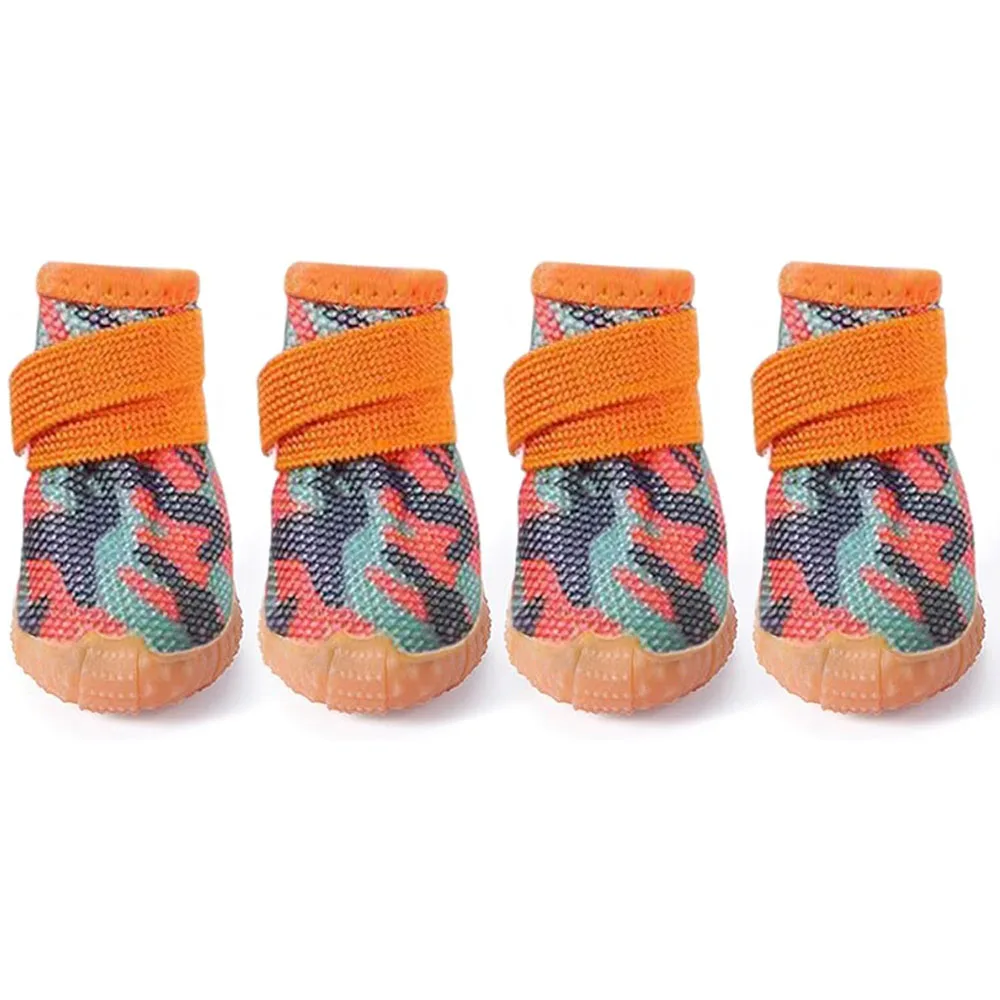 4PCS Dog Shoes for Small Dogs Anti-Slip Dog Boots with Adjustable Magic ...