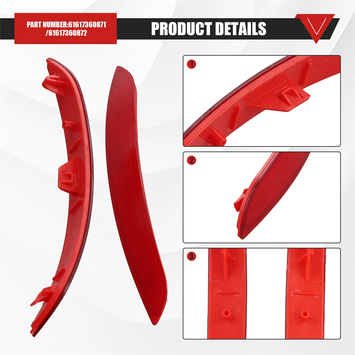 Bmw 328i Genuine BMW 63147382234 Reflector Bumper Cover (Red) (63 14 7 ...