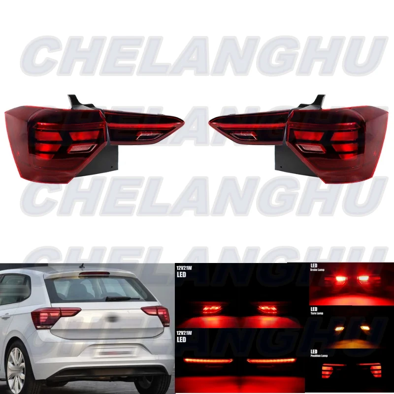 LED-Tail-Light-For-VW-Polo-Hatchback-2023-2024-4-Pcs-Rear-Lamp-Brake ...