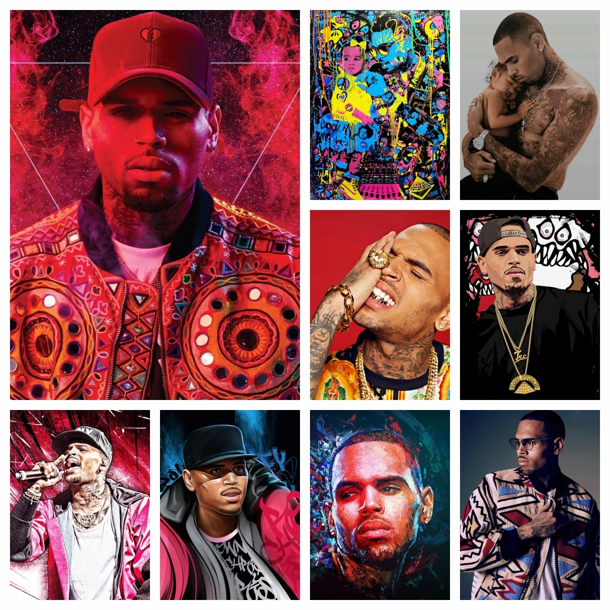 Chris Brown Collage