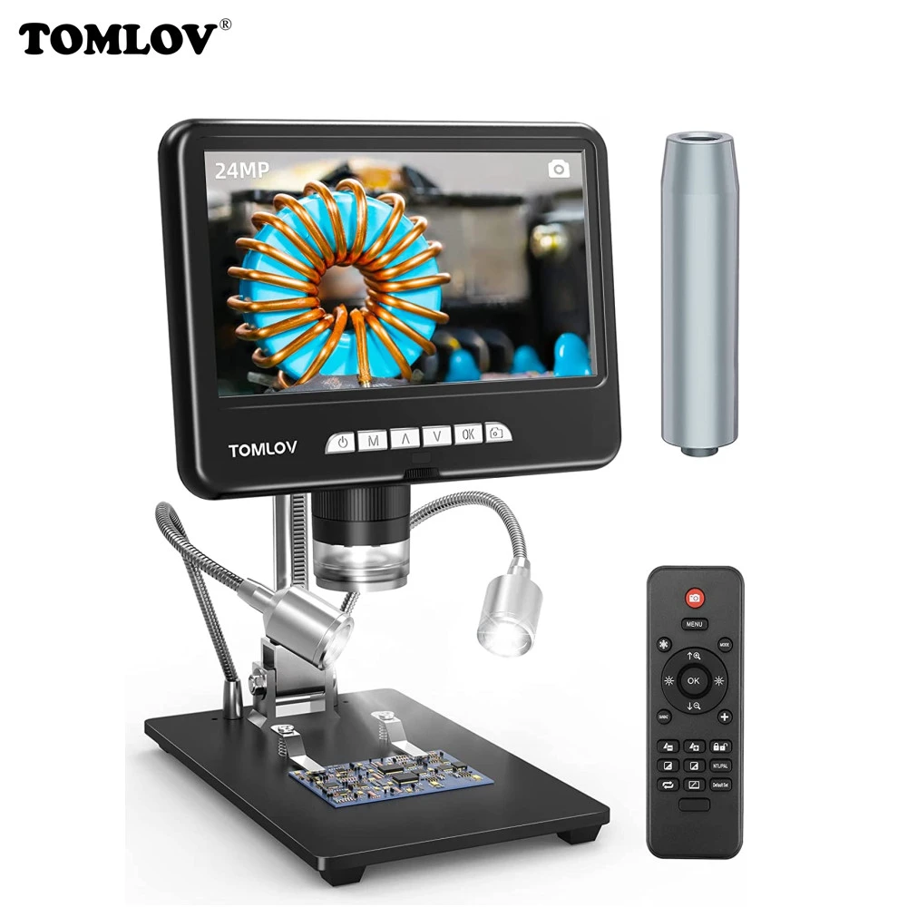 Tomlov Dm401 2k Digital Hdmi Usb Electronic Microscope 1200x 7" Monitor ...