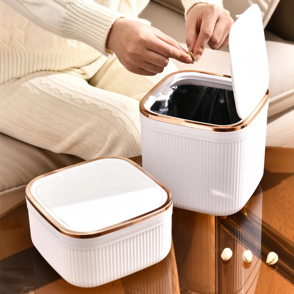Mini-Desktop-Bin-with-Lid-Light-Luxury-Press-Trash-Can-Desktop-Waste ...