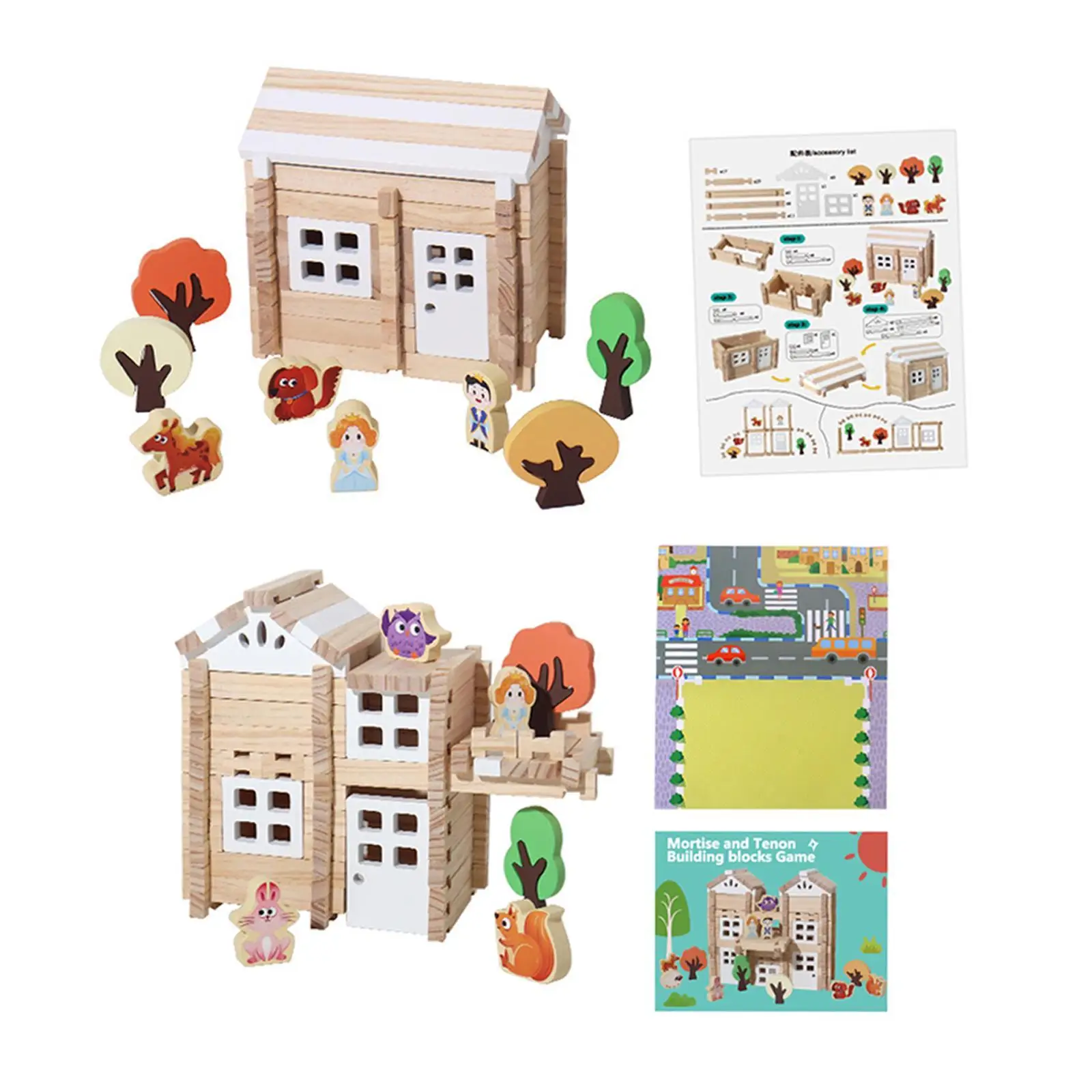 Wooden-House-Building-Blocks-Set-Construction-Building-Stacking-Block ...
