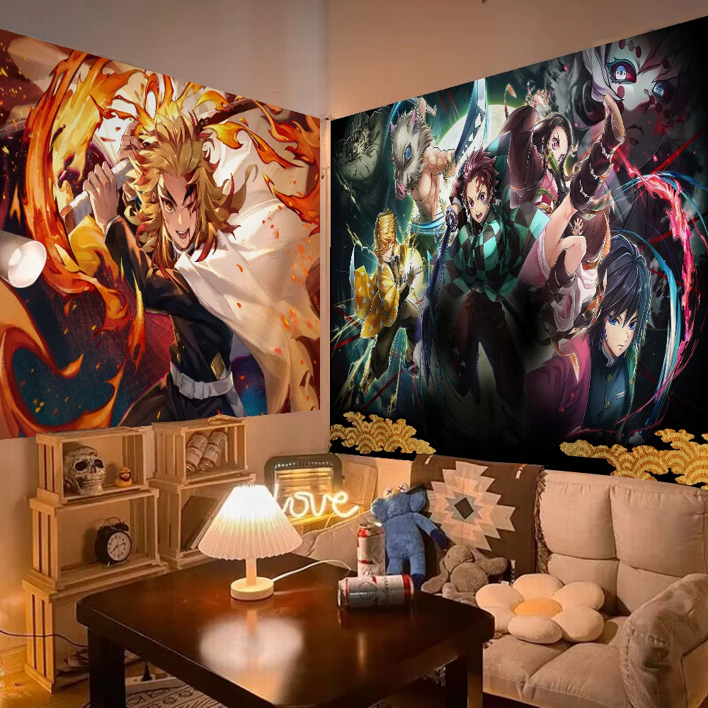 Tapiz-colorido-de-Anime-Demon-Slayer-para-colgar-en-la-pared-tapices ...