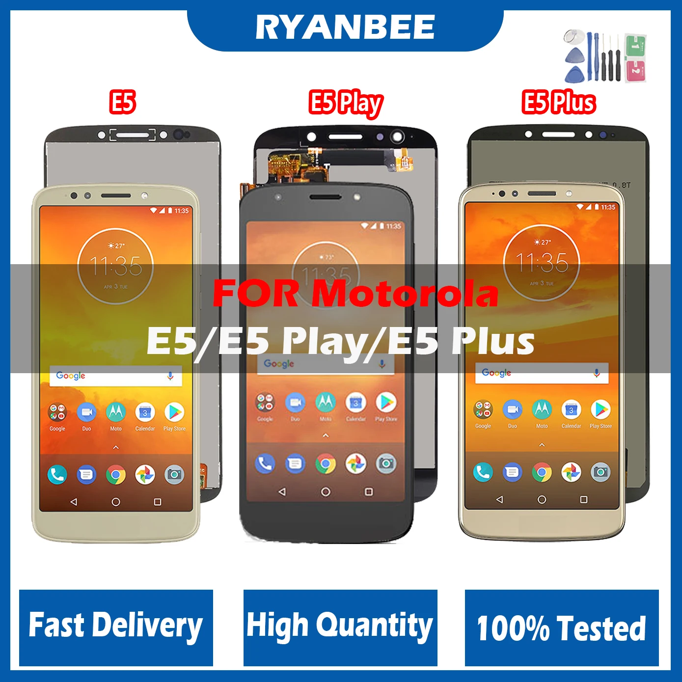 Pantalla LCD probada para Motorola Moto E5 Plus E5Plus XT1924 E5 Play XT1920 XT1921 E5 XT1944 2 ...