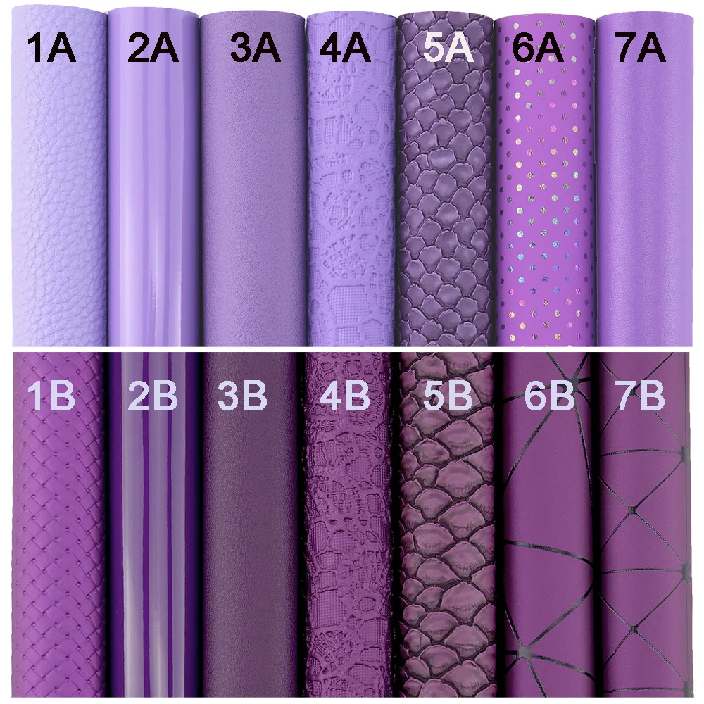 20/50x120cm Plain Solid Pure Light Dark Purple Lichee Litch Faux ...