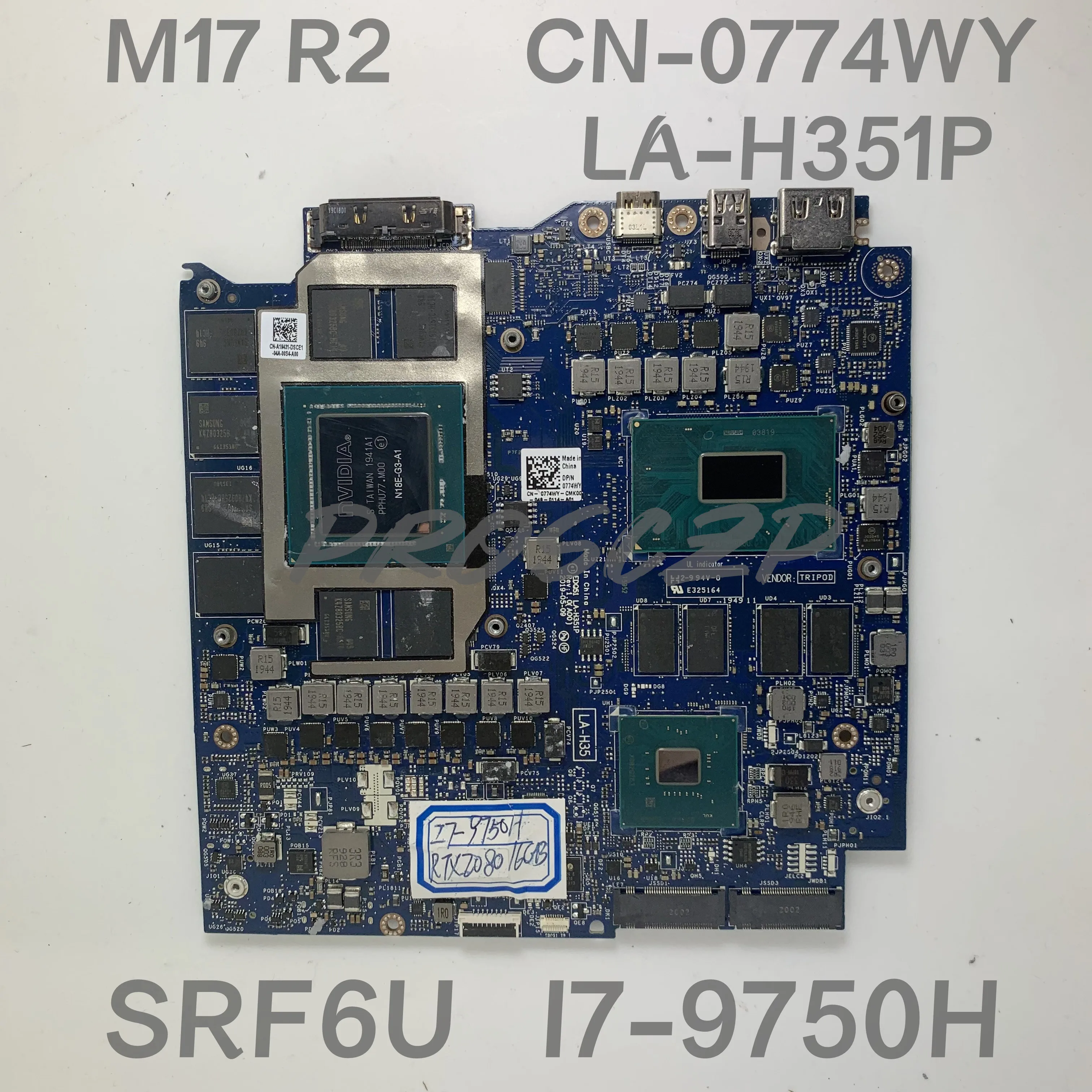 CN-0774WY-0774WY-774WY-For-DELL-M17-R2-Laptop-Motherboard-EDQ51-LA ...
