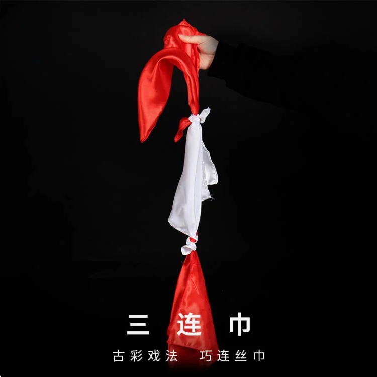 Triple-Scarf-Silk-Magic-Tricks-Scarve-Linking-Street-Stage-Magic-Props ...