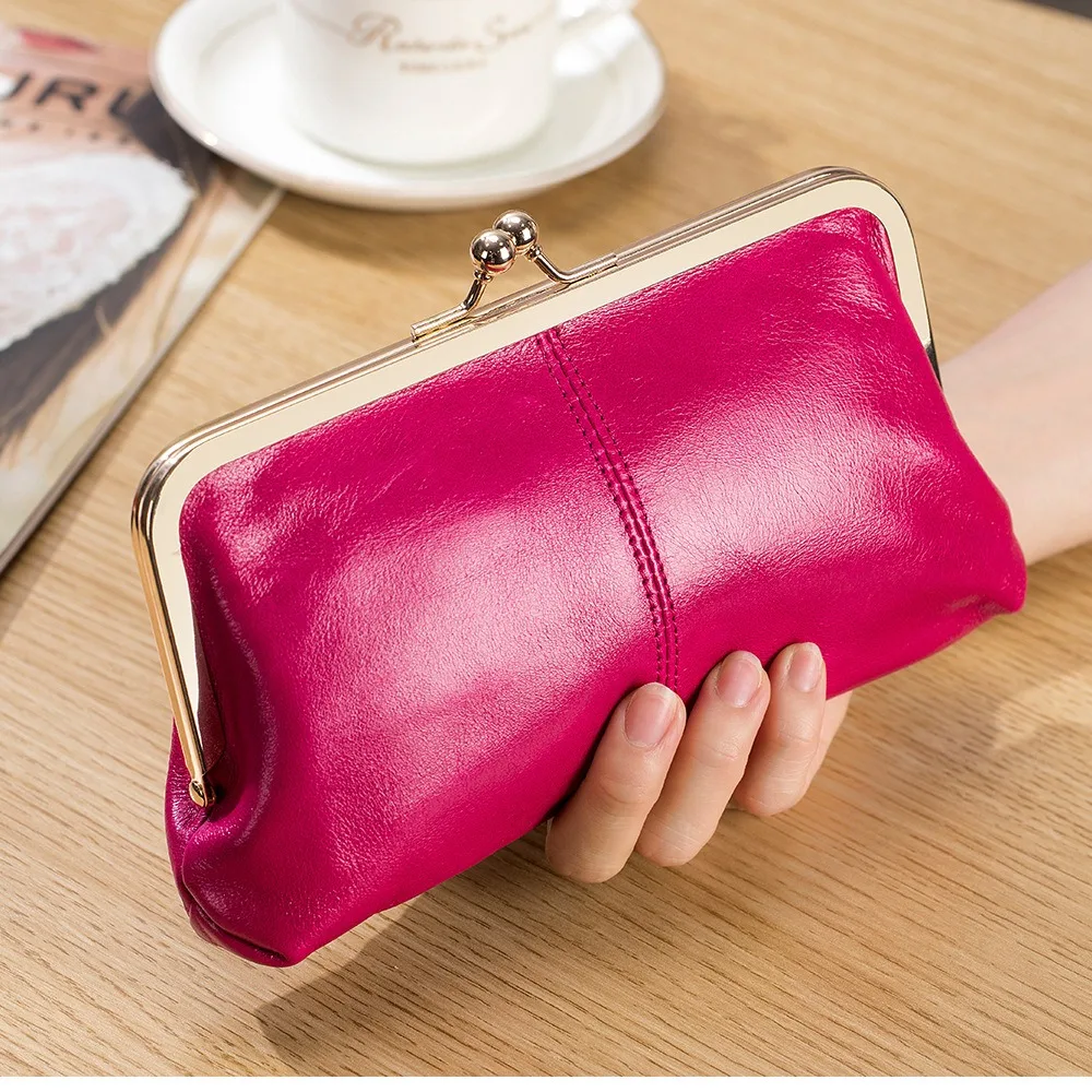 Cow-Leather-Vintage-Zero-Wallet-Fashion-Solid-Color-Long-Coin-Purse ...