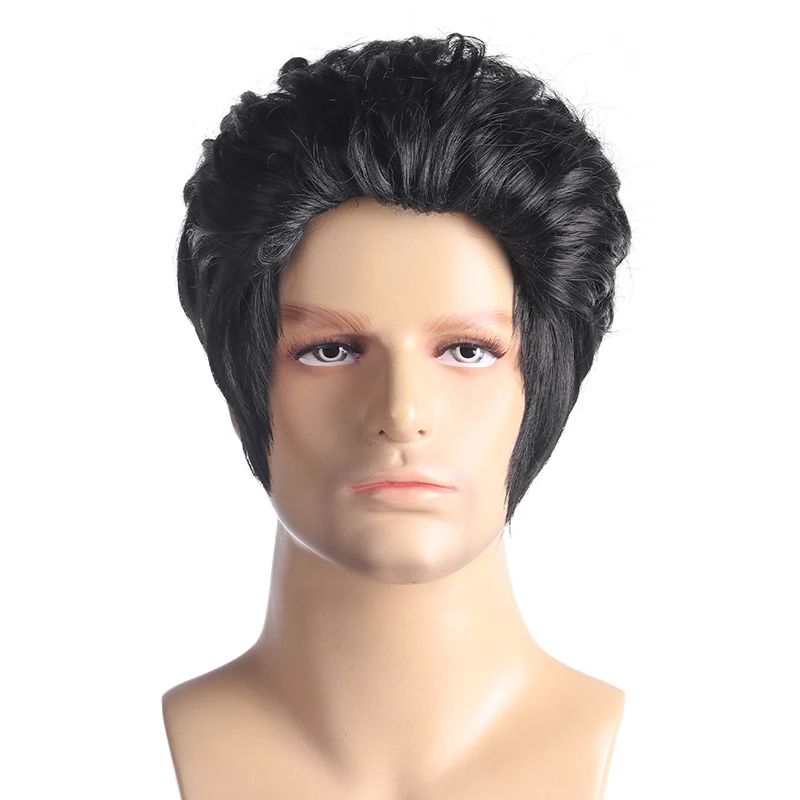 Male Elvis Presley Wig Rock Singer Black Male Elvis Presley Wig Ball ...