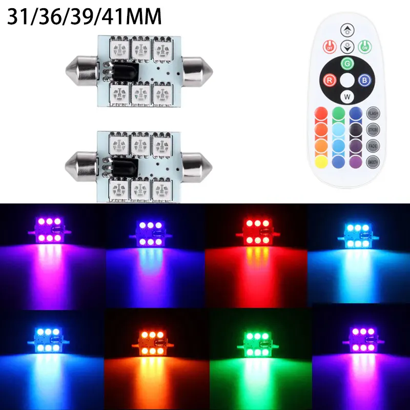 C5W-C10W-LED-Festoon-31mm-36mm-39mm-41mm-RGB-Remote-Control-Car ...