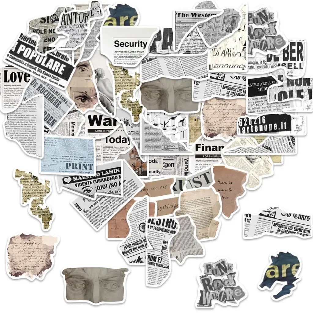 52pcs-Ins-Fragmented-Poster-Text-Graffiti-Aesthetic-Stickers-DIY ...