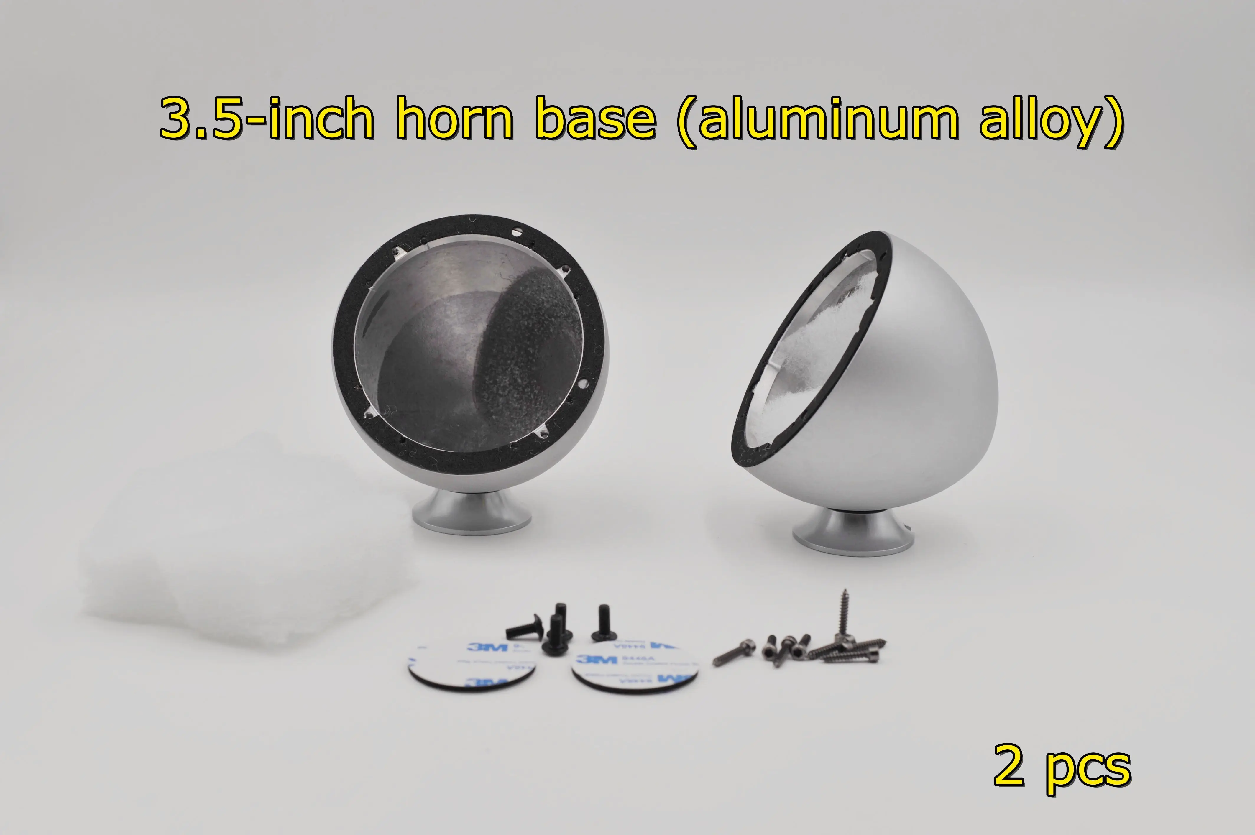 2Pcs 3.5 "Inch Audio Car Tweeter Base Aluminium Metal Midrange Speaker ...
