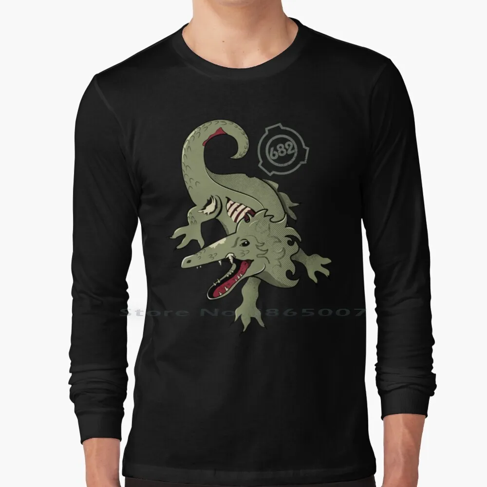 Scp-682-Hard-To-Destroy-Reptile-100-Cotton-Long-Sleeve-T-Shirt-Scp ...
