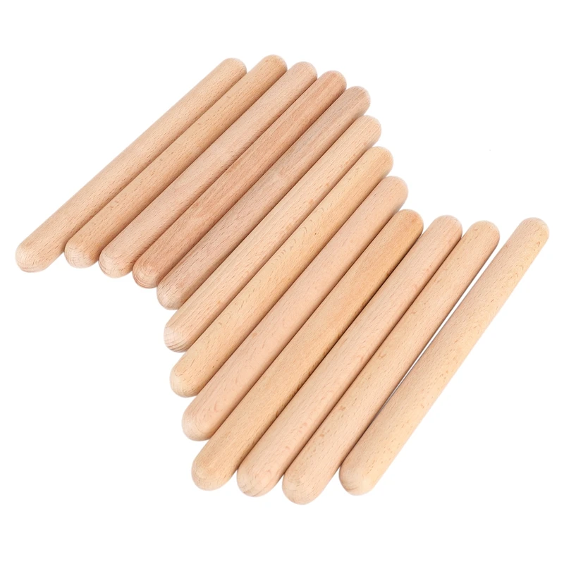 6-Pairs-Wood-Claves-Musical-Percussion-Instrument-Rhythm-Sticks ...