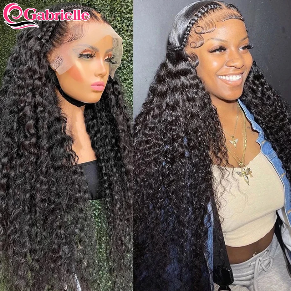 Gabrielle Onda Profunda Frontal Peruca 13x4 Transparente Lace Front ...