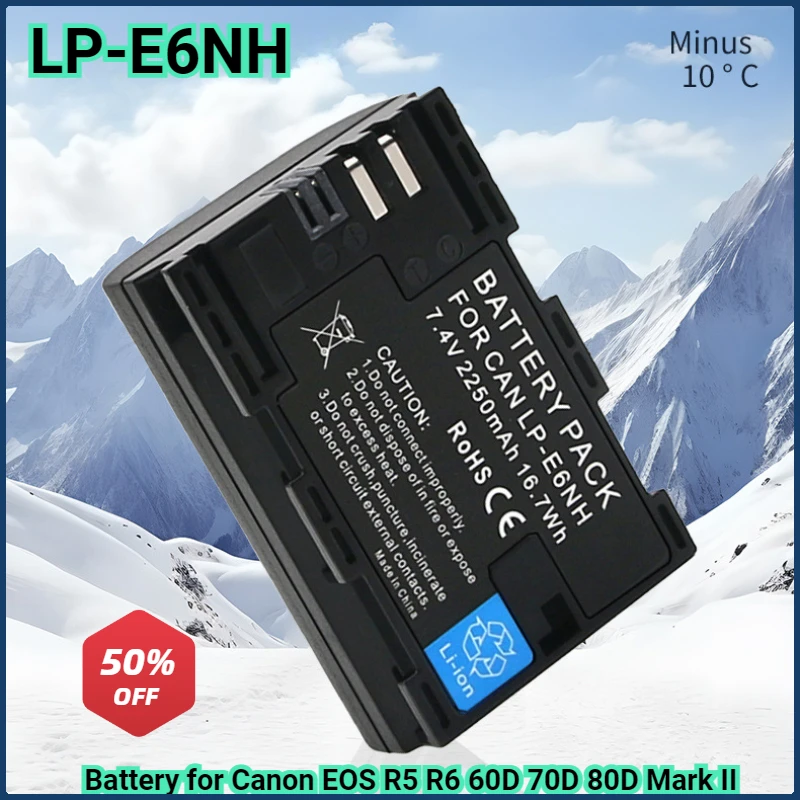 1/2/4 Pieces LP-E6NH Replace LP-E6N LP-E6 Battery for Canon EOS R R5 R6 ...