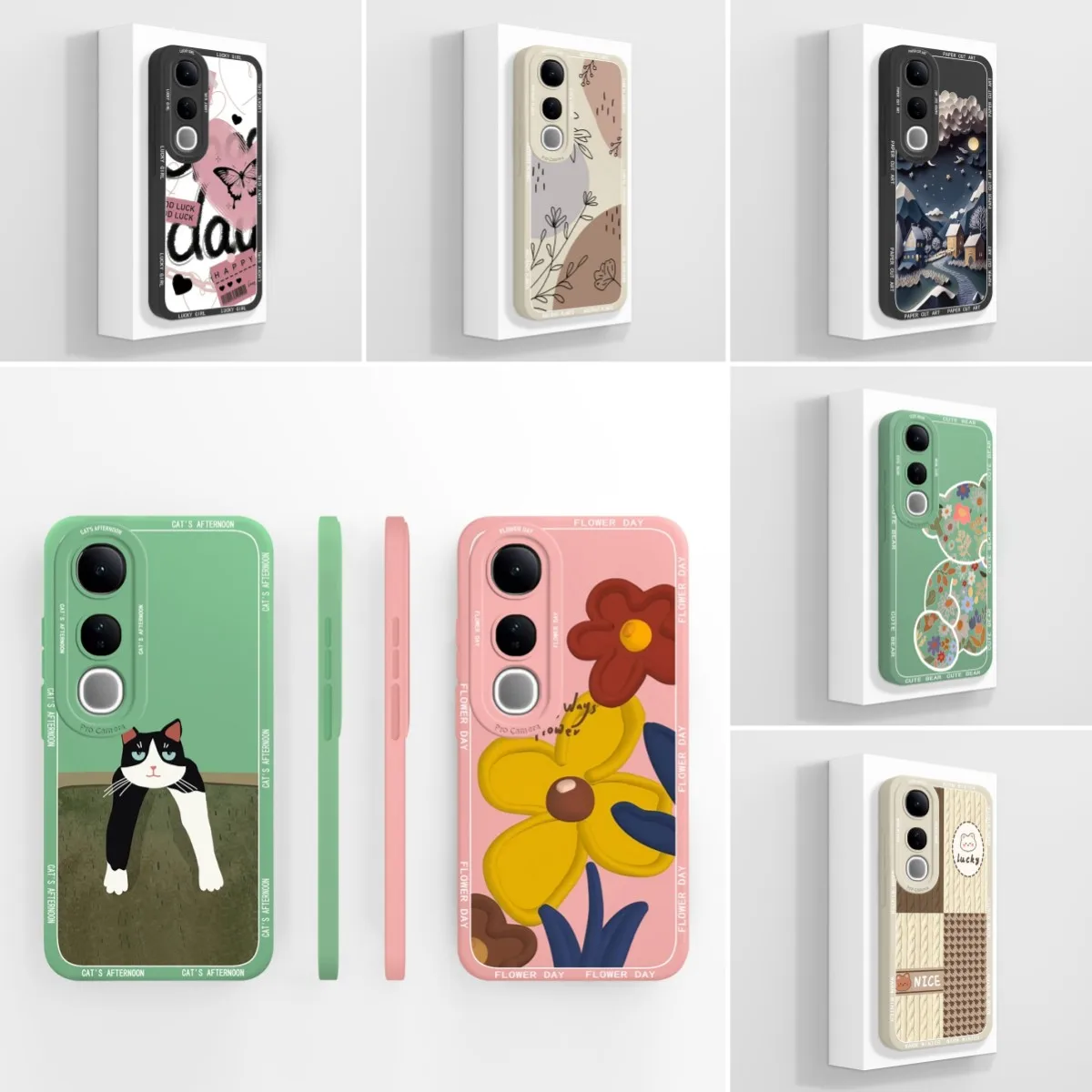 Funda para Vivo V50 Lite 5G, Funda trasera con bonito diseño de gatito ...