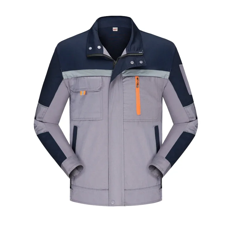 Mens-Factory-Work-Shirt-Uniform-Long-Sleeve-Turn-down-Collar-Workwear ...