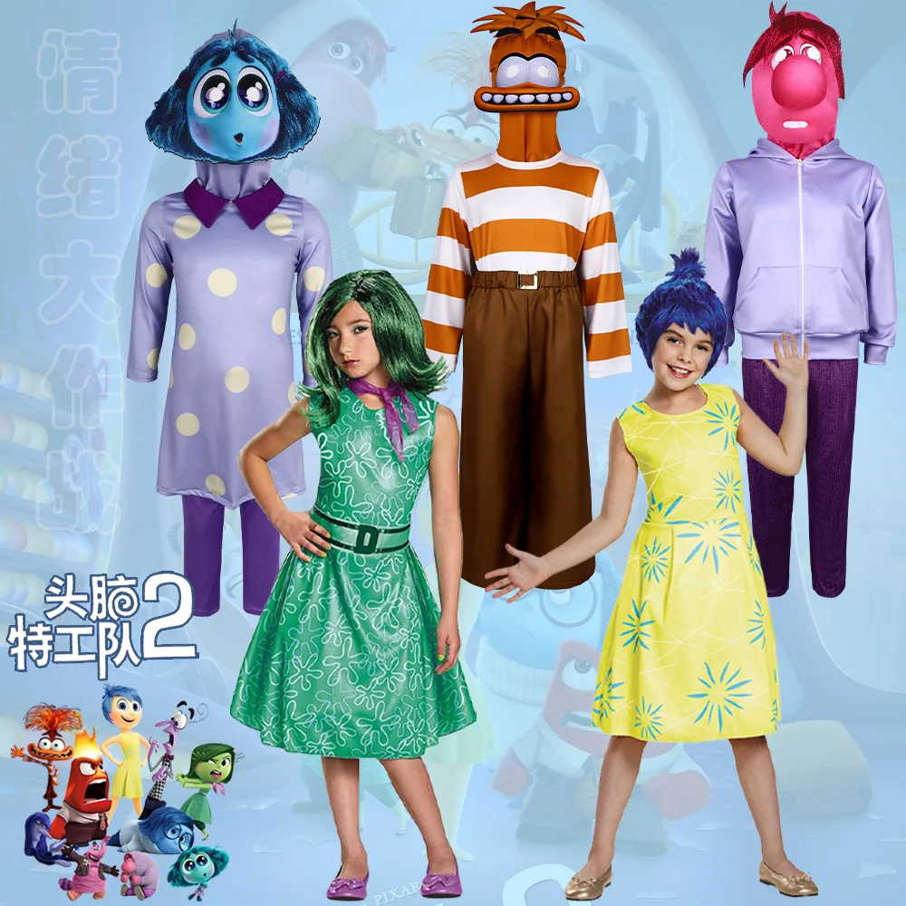 Inside Out 2 Disgust Joy Cosplay Costume Women Dress Uniform Suit ...