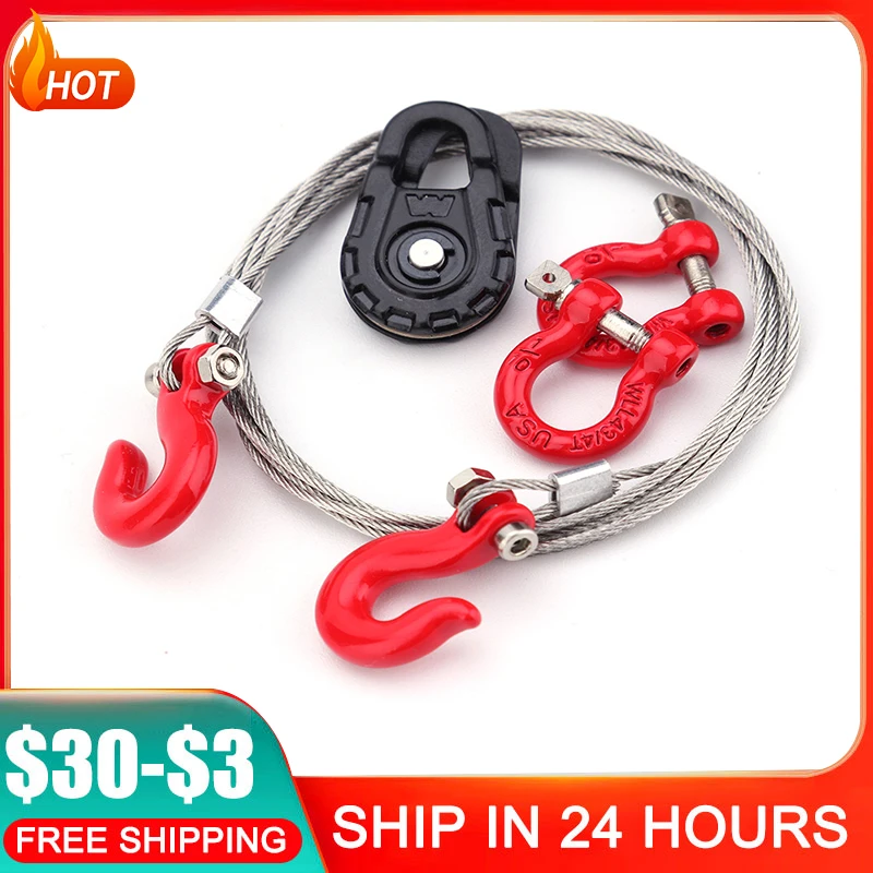 3 in 1 RC Truck Rescue Equipment Winch Snatch Block D-Ring Trailer ...