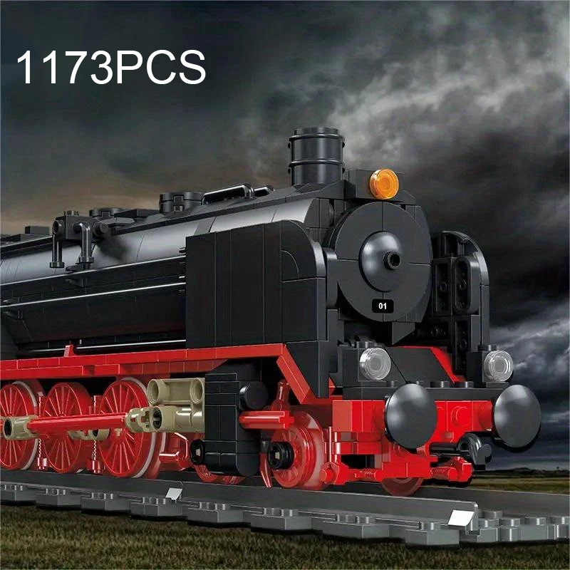 1173PCS-Retro-Creative-Steam-Train-Building-Blocks-City-Railway-Track ...