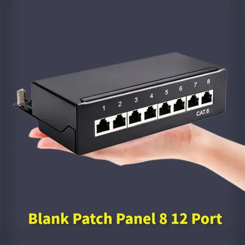 8-12-Port-Cat6-6A-Patch-Panel-500MHZ-10Gbps-Full-Shielded-Cat6A-Mini ...