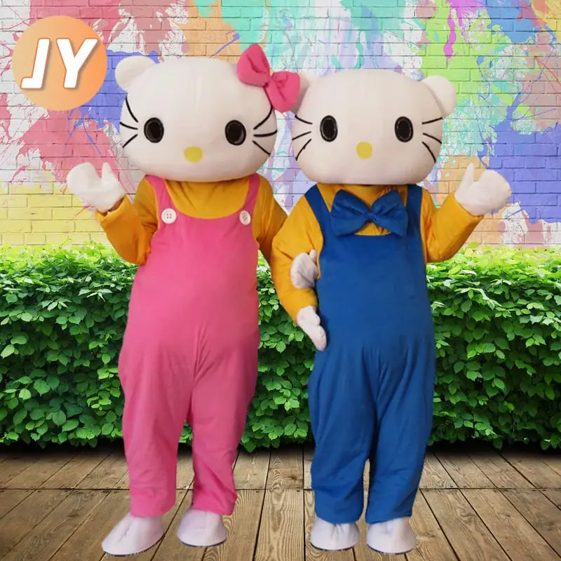 New Cute Hello Kitty Mascot Costume Pink Cat Cosplay Costume ...